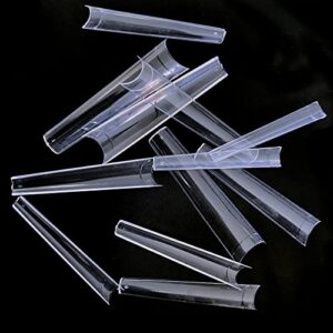 AddFavor 600pcs XXXL Clear Nail Tips Coffin Extra Long 3XL Ballerina Fake Nails No C Acrylic French Half Cover Professional False Nail Tip for Salons & Home DIY, 12 Sizes