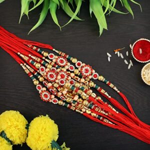 TIED RIBBONS Rakhi for Brother (Set of 12) | Bro Rakhi with Card | Rakhi for Bhaiya | Roli Chawal - Raksha Bandhan Rakhi Bracelet for Brother Rakhi Set | Bhai Rakhi Thread | Rakhi Set for Brother