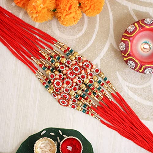 TIED RIBBONS Rakhi for Brother (Set of 12) | Bro Rakhi with Card | Rakhi for Bhaiya | Roli Chawal - Raksha Bandhan Rakhi Bracelet for Brother Rakhi Set | Bhai Rakhi Thread | Rakhi Set for Brother