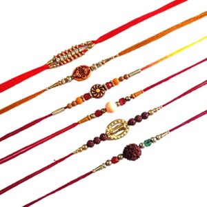 Set of 6 Rakhi for Brother, Rakhi Bracelet Thread Raksha Bandhan Rakhi Gift, Rakhi for family Raksha Bandhan Festival Wrist bands for loving Sibling, Brother Sister & Father