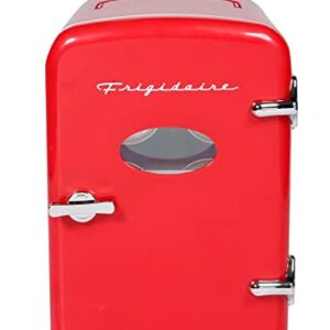 Frigidaire EFMIS175-RED Portable Mini Fridge-Retro Extra Large 9-Can Travel Compact Refrigerator, 5L, RED