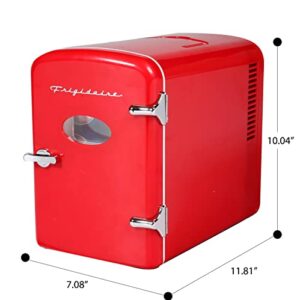 Frigidaire EFMIS175-RED Portable Mini Fridge-Retro Extra Large 9-Can Travel Compact Refrigerator, 5L, RED