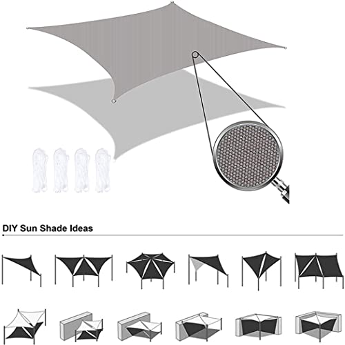 Errzom 7' X 7' Square Sun Shade Sail Canopy - UV Resistant Windproof, Waterproof, Super Durable, Patio Shades Sun Blocking for Patio Yard Backyard Light,Brown