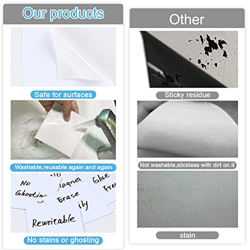 KopYoeHn Dry Erase Sticky Notes, Reusable Whiteboard Stickers for All Smooth Surfaces, Washable and Removable Easy to Post for Office, Home, Classroom, 3X3 inch, 6 Pack