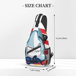 Shark Sling Bag Crossbody Women Men Travel Chest Backpack Leisure Sports Outdoor Running Hiking