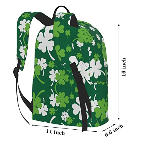 Delerain 16 Inch Backpack St Patrick's Day Laptop Backpack School Bookbag Full Print Shoulder Bag Travel Daypack