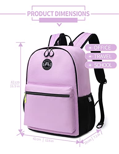 Lohol Lightweight & Casual Daypacks for Men, Women & Students, Perfect Daily Backpack for School, Work, and Travel (Light Purple)