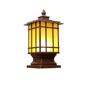 jsbdphw european style e27 pillar lamp outdoor waterproof gate column light glass lampshade villa courtyard garden decoration post light lawn base landscape light