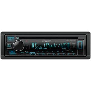 kenwood kdc-bt382u cd car stereo receiver with bluetooth, am/fm radio, variable color display, front high power usb, alexa built in, and siriusxm ready