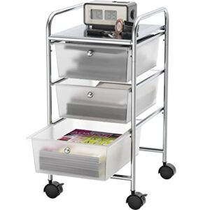 simplehouseware utility cart with 3 drawers rolling storage art craft organizer on wheels