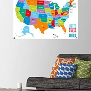 Map - United States of America 2022 Wall Poster with Push Pins