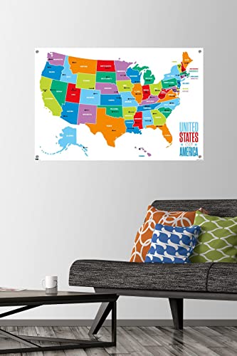 Map - United States of America 2022 Wall Poster with Push Pins