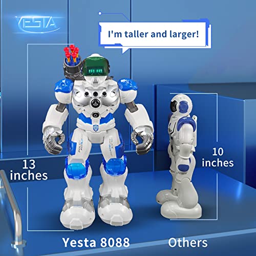 YESTA Large RC Smart Robot Toys for Kids,Remote Control Singing,Dancing and Battle,Moonwalking,Gesture Sensing,Soft Darts Shooting,Programmable Interactive,Gift Present for 3 4 5 6 7 8 Year Old Kids.