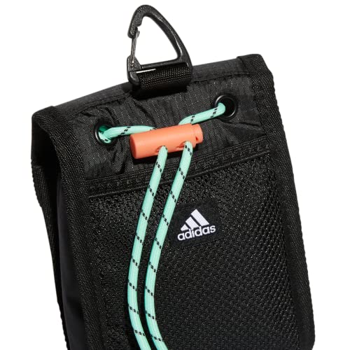 adidas Neck Pouch Crossbody Travel and Festival Wallet, Black/Pulse Mint Green/Semi Coral Fusion Pink, One Size