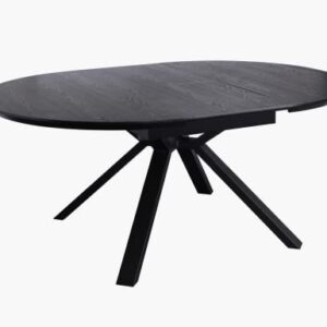 Acanva Extension Oval/Round Dining Table for 6, Expandable Butterfly Leaf & Sturdy Base, Suit for Kitchen, Living Room & Apartment, 51.2”W(+19.7”) x 51.2”D x 30.1”H, Black