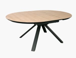 acanva extension oval/round dining table for 6, expandable butterfly leaf & sturdy base, suit for kitchen, living room & apartment, 51.2”w(+19.7”) x 51.2”d x 30.1”h, light oak