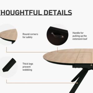 Acanva Extension Oval/Round Dining Table for 6, Expandable Butterfly Leaf & Sturdy Base, Suit for Kitchen, Living Room & Apartment, 51.2”W(+19.7”) x 51.2”D x 30.1”H, Light Oak