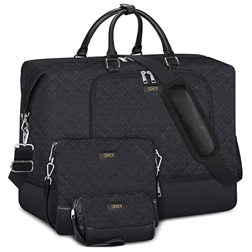 Travel Weekender Bag for Women Overnight Bag with Shoe Compartment Oversized Travel Duffel Bag Carry On Tote with Trolley Sleeve 21" for Weekend Travel Business Trip