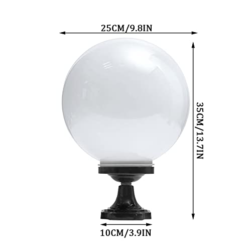 JSBDPHW Creative Spherical E27 Pillar Lamp Acrylic Lampshade Outdoor Fence Column Light Villa Courtyard Gate Column Light Lawn Decorative Lighting Fixtures