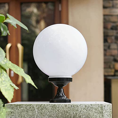 JSBDPHW Creative Spherical E27 Pillar Lamp Acrylic Lampshade Outdoor Fence Column Light Villa Courtyard Gate Column Light Lawn Decorative Lighting Fixtures