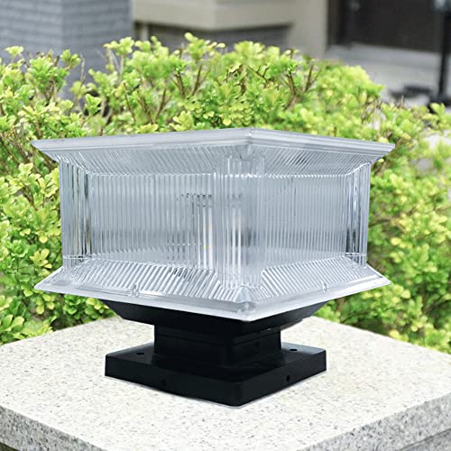 JSBDPHW LED Solar Pillar Lamp Courtyard Garden Wall Column Light Acrylic Lampshade Outdoor Waterproof Square Post Light Lawn Base Landscape Light