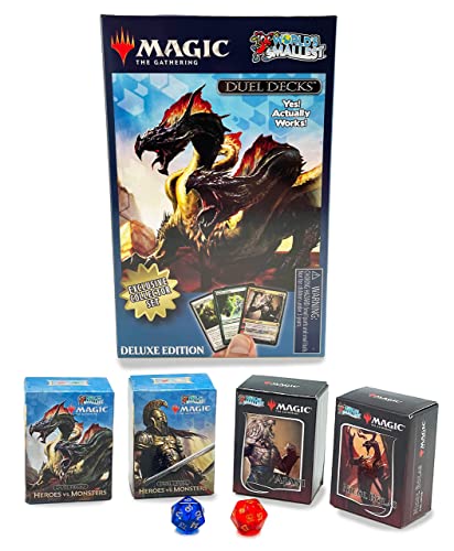 World’s Smallest Magic: The Gathering Exclusive Collector Set Featuring Ajani VS. Nicol Bolas and Heroes VS. Monsters Duel Decks, MTGCollector