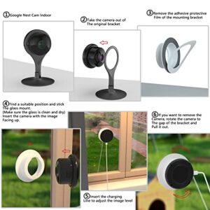 Teccle Window Mount for Google Nest Camera Indoor, Through Window Use Nest Cam, No Indoor Reflections (Pack of 1, Black)