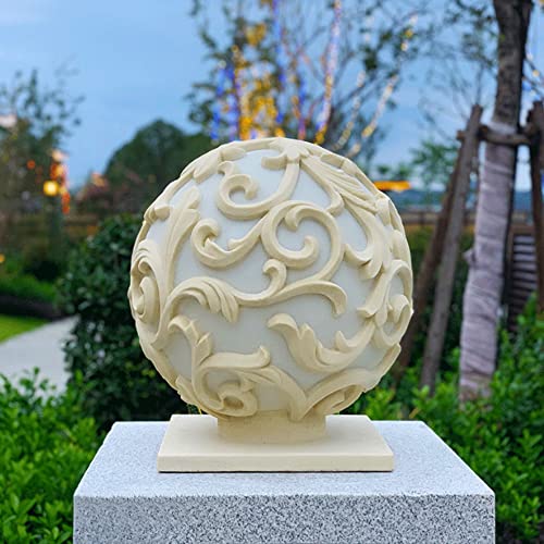 JSBDPHW European Style E27 Pillar Lamp Round Waterproof Stone Column Light Outdoor Courtyard Fence Post Light Villa Gate Decoration Base Lamp Landscape Lamp