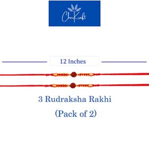 CHERKRAFT Rakhi for Brother Thread for Men/Boy Raksha Bandhan Rudraksha Rakhi Set of 2 (Small Rudraksha 1)