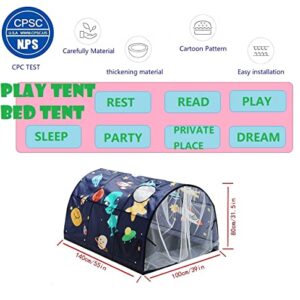 Upgrate Bed Tent Boys Girls Dream Canopy Tents for Toddlers Bed Tent Twin with Net Curtain 55"×39"×31" Privacy Space Portable Play Tent for Kids Indoor Outdoor (Space A)