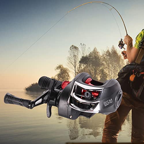 B Baosity Comfortable 2LB Carbon Fiber Drag 7.2:1 Magnetic Brakes Baitcaster Fishing Reel for Outdoor Sea Fishing, Right Hand