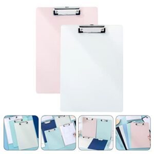 Clipboard 2pcs Clip Boards Plastic Clipboards Paper Clips Nursing Clipboard Paper Clip Holder Paper File Organizer Exam Paper Clips Pencil Sketch Hand Support (Random Color)