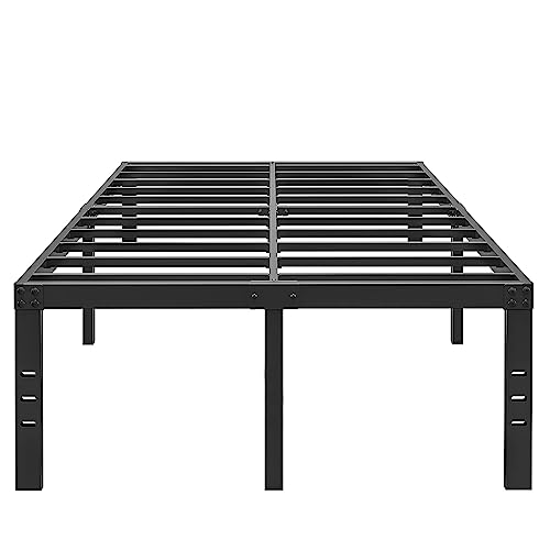 Nightell 14 Inches California King Platform Bed Frame, 2500 lbs Heavy Duty Steel Slat Support, Noise Free No Box Spring Needed, Easy Assembly Black