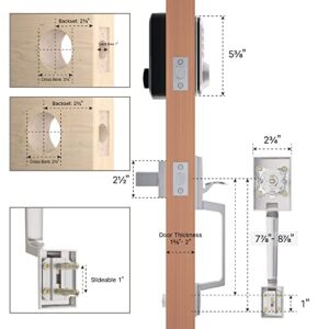 Zomoss Keyless Entry Door Lock Handle Set, Front Door Electronic Keypad Deadbolt Knob Lever Set, Auto Lock, 20 User Codes, 1 Touch Locking, Satin Nickel