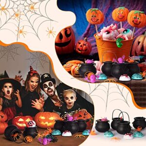 320 Pieces Halloween Game Toy Gifts 40 Pack Prefilled Cauldrons with Halloween Toy Eyeballs with Spider Rings Pumpkin Spinner Tops Halloween Toy Eyeballs Sticky Hands for Halloween Party Favors