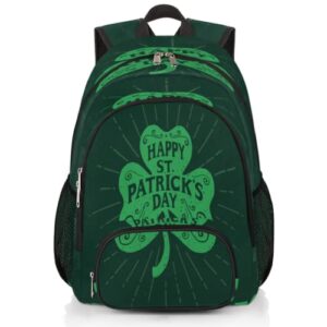 st. patrick's day green clover bookbag school backpack teens girls boys schoolbag shoulder computer hiking gym travel casual travel daypack