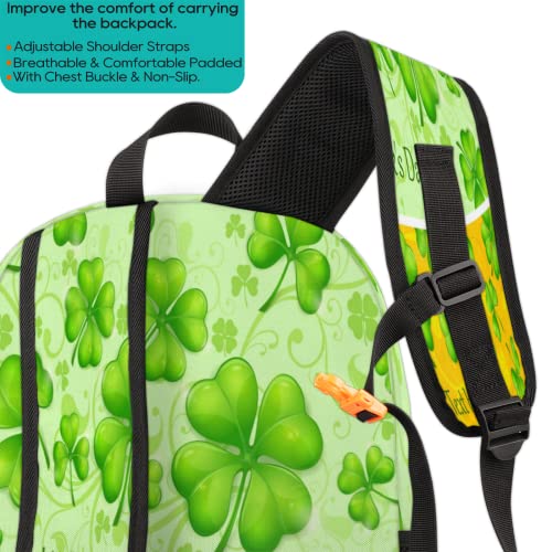 St. Patrick's Day Shamrocks Bookbag School Backpack Teens Girls Boys Schoolbag Shoulder Computer Hiking Gym Travel Casual Travel Daypack