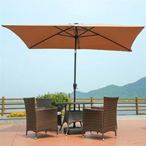 yxdfg 10 ft square patio umbrella with led lights,solar outdoor patio table market umbrella,with tilt and crank solar umbrella,for garden, deck, backyard, pool and beach,coffee