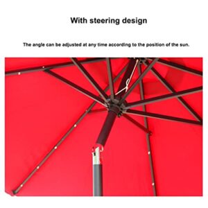 YXDFG 10 Ft Square Patio Umbrella with LED Lights,Solar Outdoor Patio Table Market Umbrella,with Tilt and Crank Solar Umbrella,for Garden, Deck, Backyard, Pool and Beach,Coffee