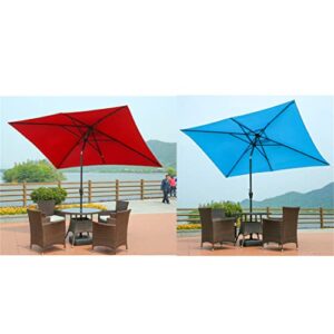 YXDFG 10 Ft Square Patio Umbrella with LED Lights,Solar Outdoor Patio Table Market Umbrella,with Tilt and Crank Solar Umbrella,for Garden, Deck, Backyard, Pool and Beach,Coffee