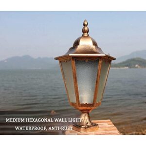 JSBDPHW Waterproof Gate Column Light European Style E27 Pillar Lamp Outdoor Courtyard Garden Post Light Glass Lampshade Lawn Lamp Base Lamp Landscape Light