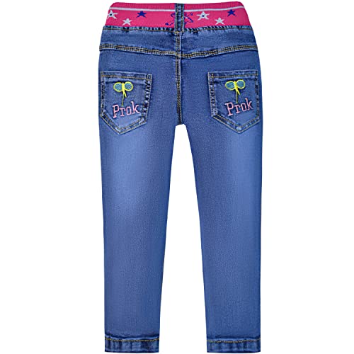 Peacolate 12Months - 5Years Kids Baby Little Girls Skinny Jeans Hot Sticky Rhinestones Embroidered Denim Pants Leggings Trousers(Bunny,12-18 Months)