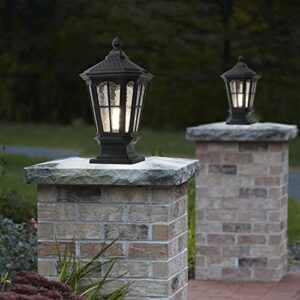 JSBDPHW Outdoor Post Light Fixture Creative Aluminum E27 Pillar Lamp Glass Shade Villa Courtyard Column Light Garden Gate Decoration Landscape Light Lawn Light