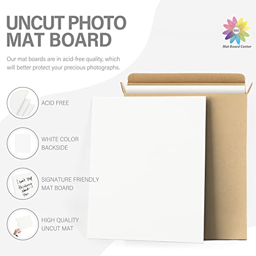 Mat Board Center, 8x10 Picture Backing Board, Uncut Photo Mat Board (Off White, 10 Pack)