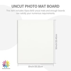 Mat Board Center, 8x10 Picture Backing Board, Uncut Photo Mat Board (Off White, 10 Pack)