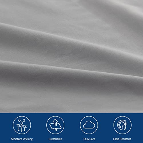 Extra Deep Pocket Sheet Sets for Air Mattress - Deep Pocket Sheets Queen Size Sets - Sheets with Pockets on Side - Easily Fits Extra Deep 16 in to 24 in Pillow Top (Grey)