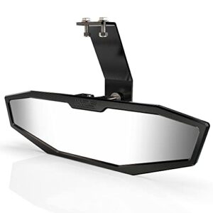 mzs aluminum utv center rear view mirror, maverick trail rrarview mirror adjustable black compatible with 2018-2023 maverick trail and sport | 2021-2023 commander/max accessories 715004924 715003638