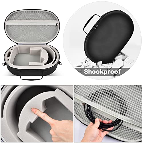 Carrying Case Compatible with Oculus Quest 2 Advanced All-In-One Virtual Reality Headset with Elite Strap & Touch Controller. Travel Storage Box Organizer Bag with Silicone Face Cover, Lens Protector