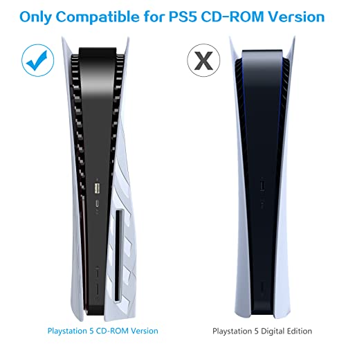 HEYSTOP PS5 Plates for PS5 Accessories, Hard Shockproof Cover PS5 Skins Shell Panels for PS5 Console, Anti-Scratch Dustproof Face Plates Replacement Accessories for Playstation 5 Disc Edition - White