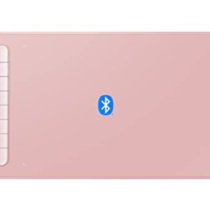 XPPen Drawing Tablet Deco MW Bluetooth Wireless Computer Graphics Tablet, Battery-Free X3 Stylus and 8 Shortcut Keys, Compatible with Chrome OS, Windows 7/8/10/11, Linux, Mac, Android(8x5 in, Pink)